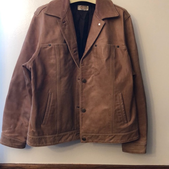 Talbots | Jackets & Coats | Vintage Talbots Leather Jacket Tan Xl ...